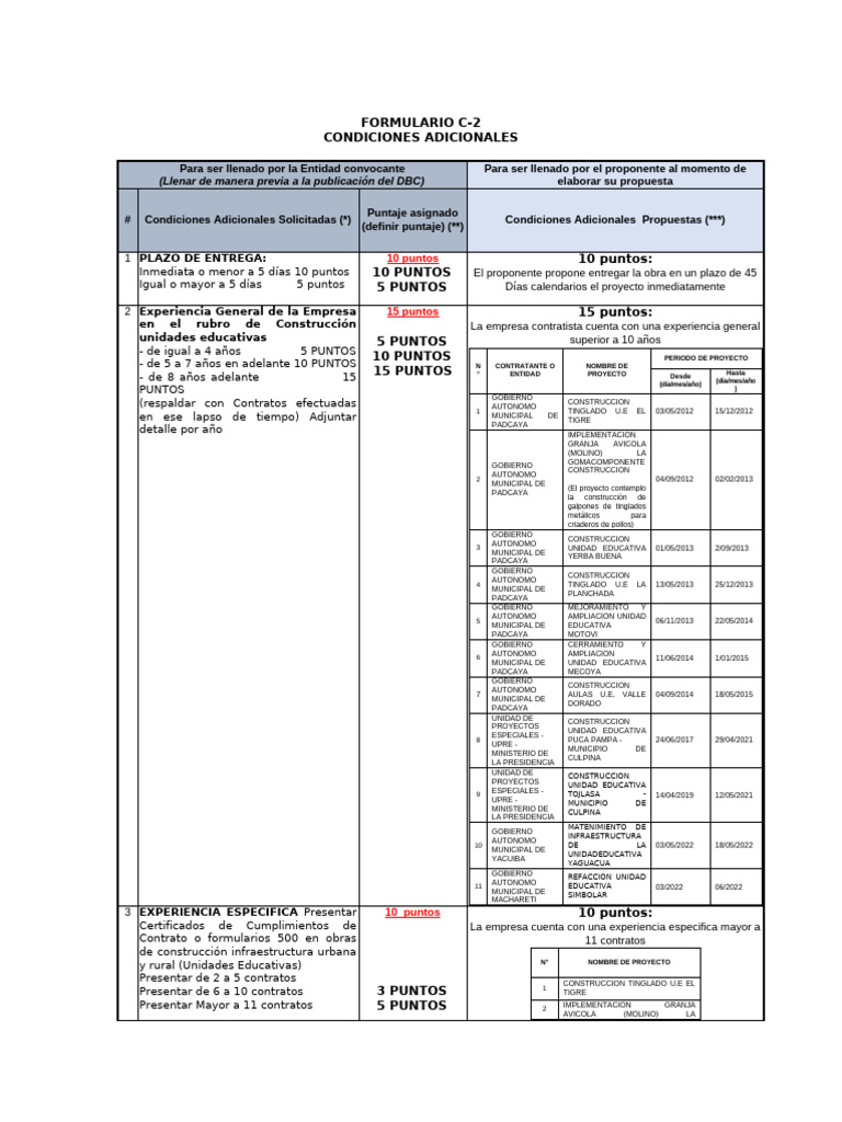 Formulario C-2 | PDF