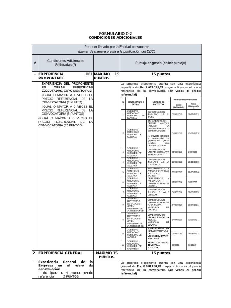 Formulario C-2 | PDF