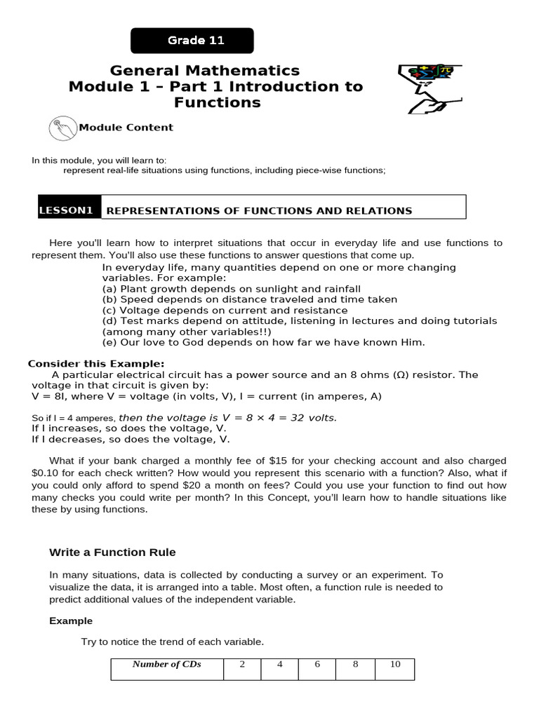 Functions and Graphs for Grade 11 | PDF | Division (Mathematics ...