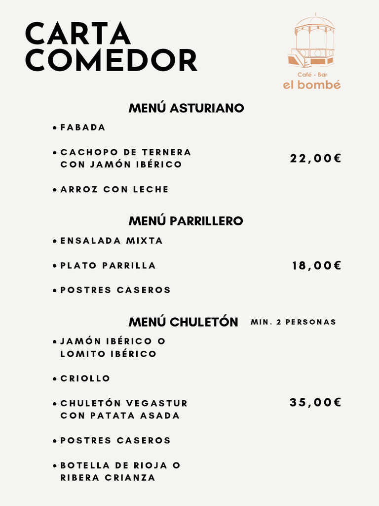 Carta Comedor (Menus) | PDF