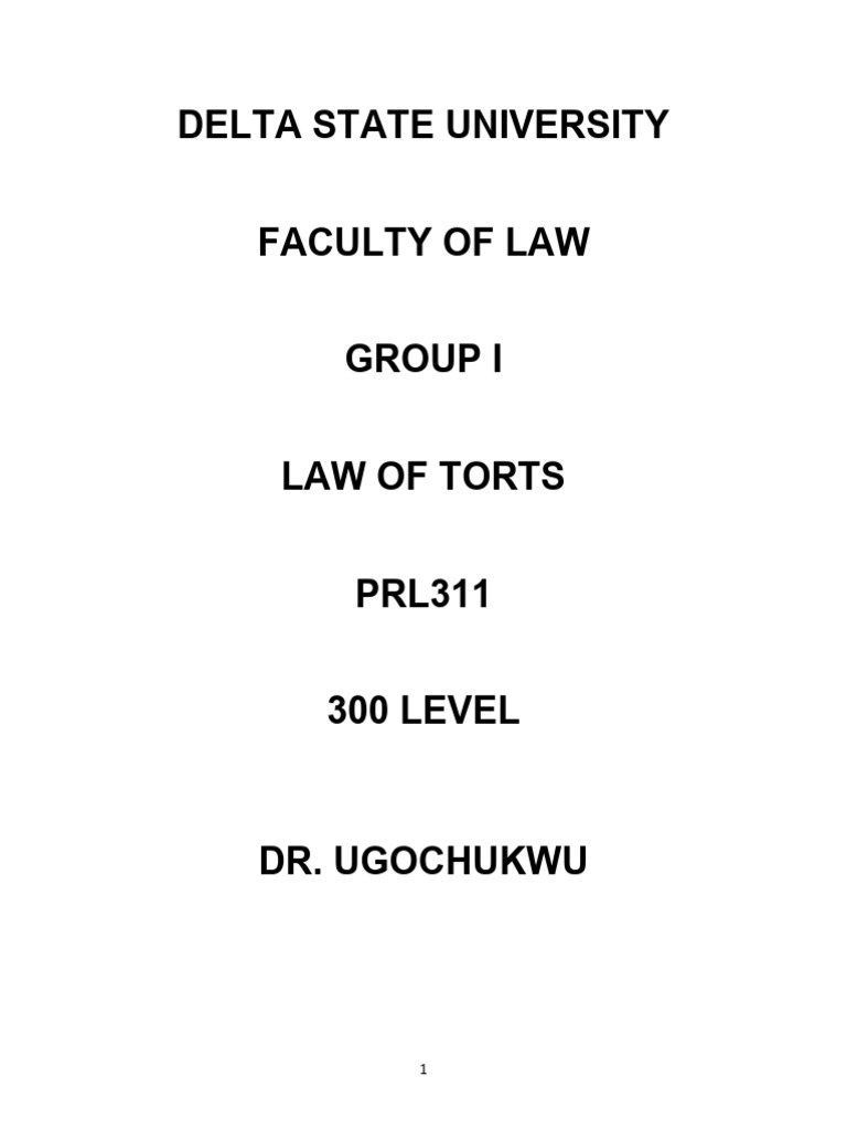 GROUP 1 TORT ASSIGNMENT | PDF | Product Liability | Defamation