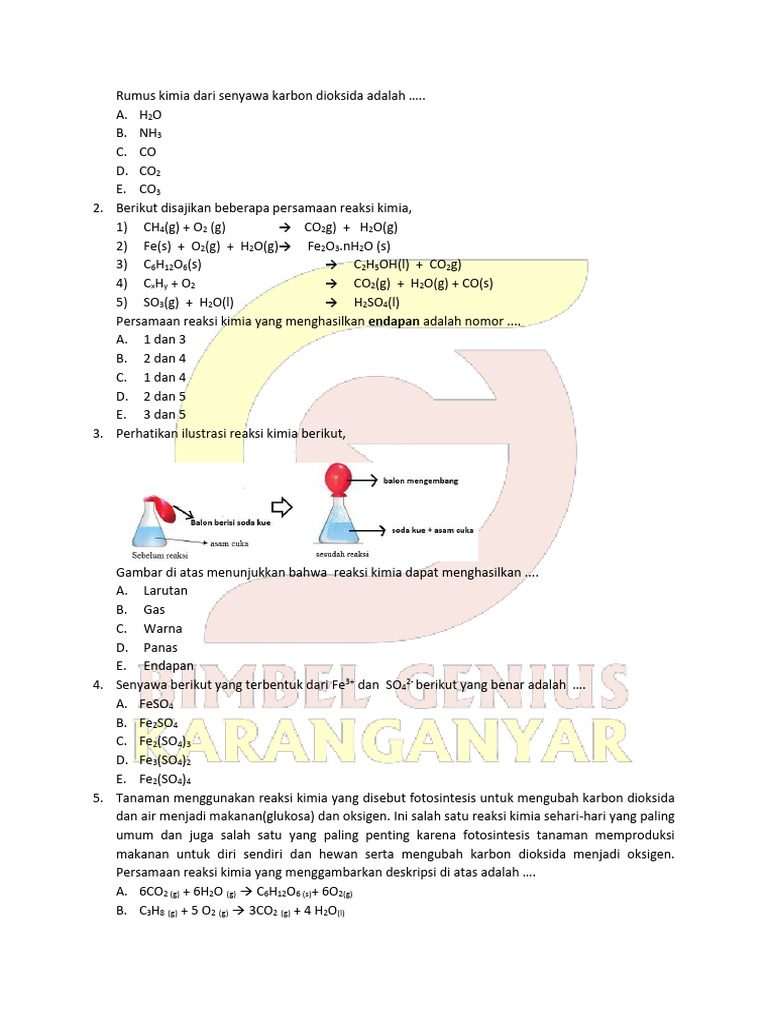 Latsol Psat - Genius 2024 - 2025 - Kimia - 10 Krpandan - FL | PDF