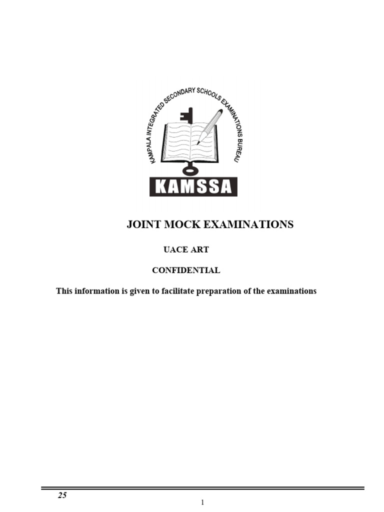 Uace Art 1 Mock Exam 2025 Conf | PDF