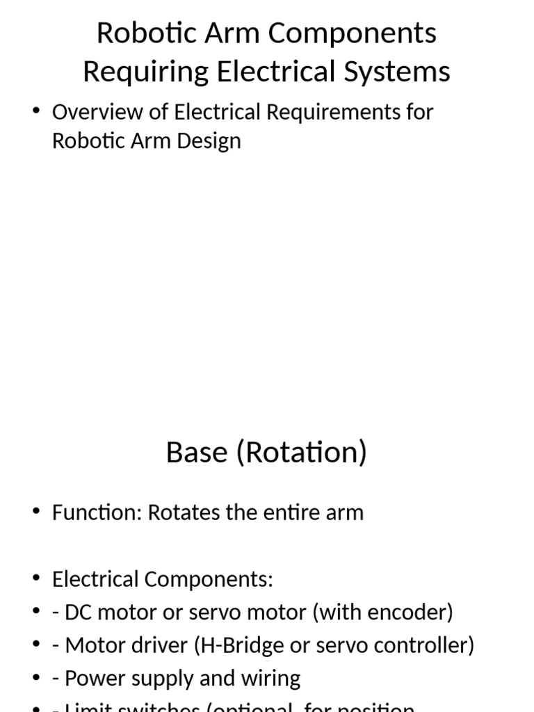 Robotic Arm Components | PDF