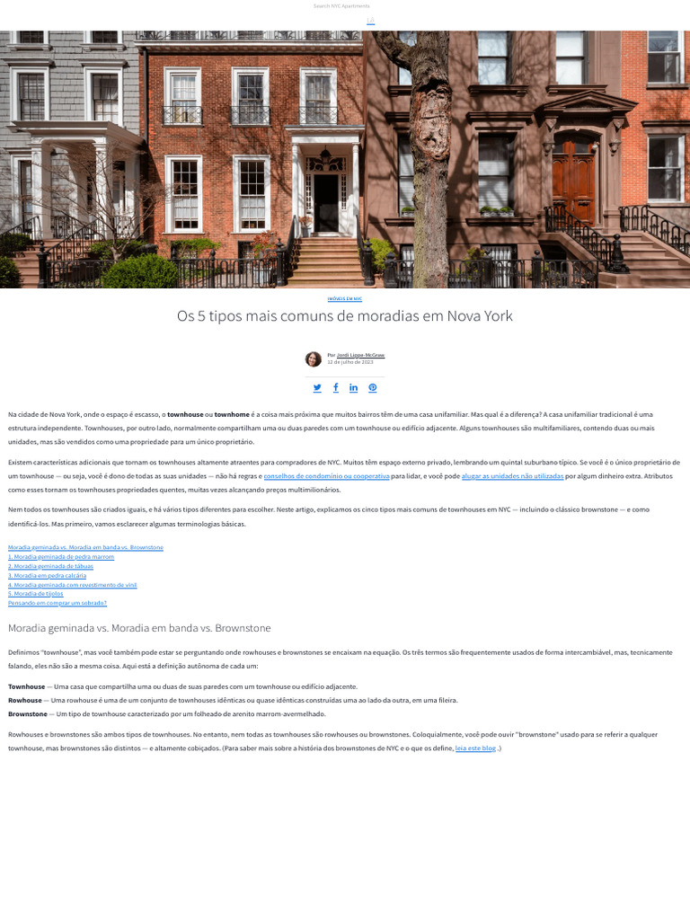 Types of Townhouses in NYC | PDF | Housing | Architectural Design