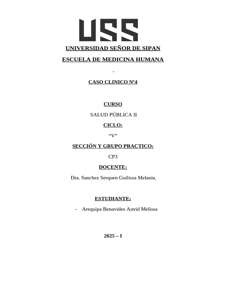CASO CLÍNICO 4 - Astrid | PDF | Enfermedades y trastornos | Especialidades Medicas