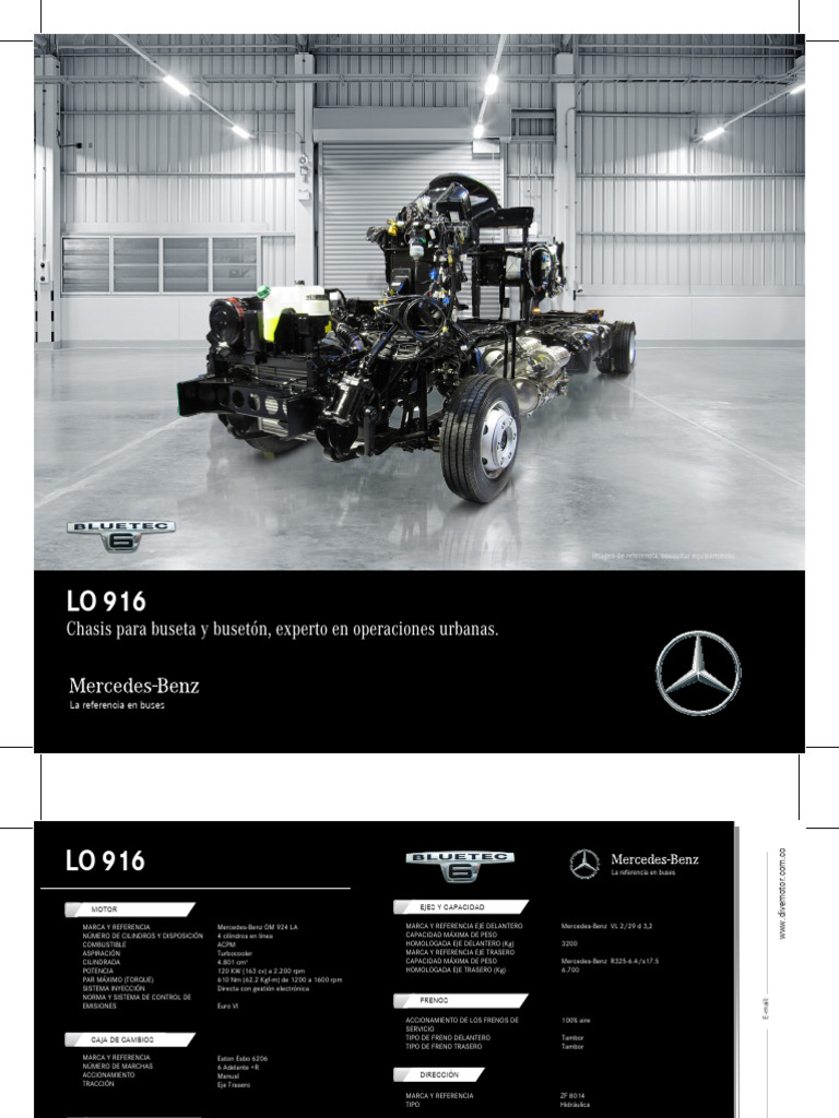 Ficha Tecnica l0916 Euro 6 | PDF | Eje | Sistema de freno antibloqueo