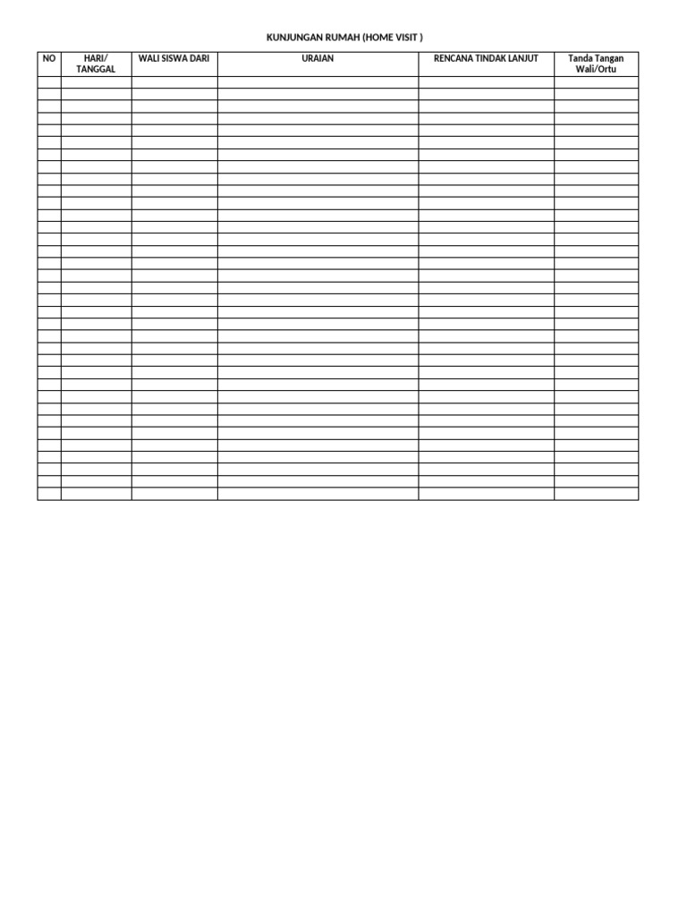 Format Kunjungan Rumah Siswa | PDF