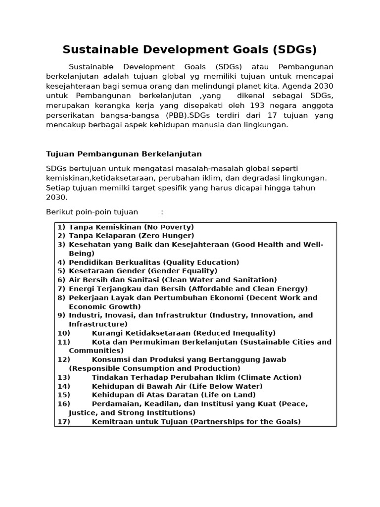 Sustainable Development Goals | PDF