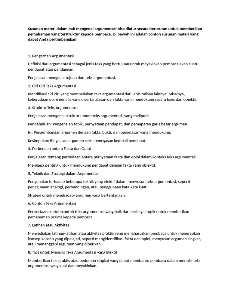 Susunan Materi | PDF