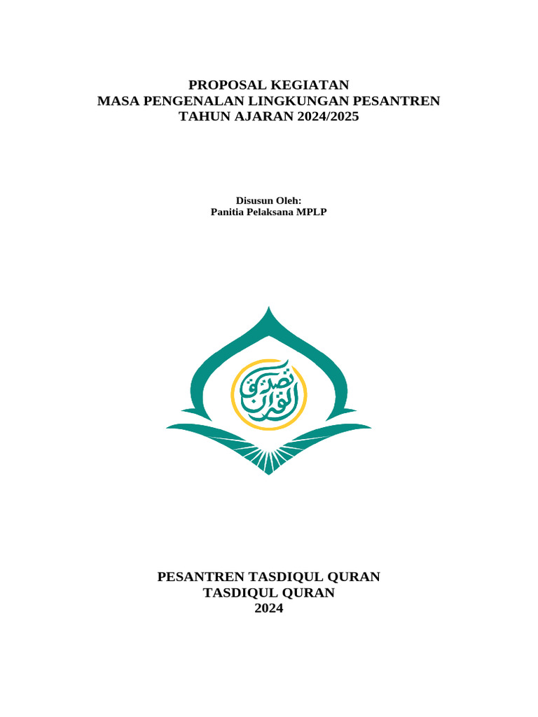 Proposal Kegiatan MPLP 2024-2025 | PDF