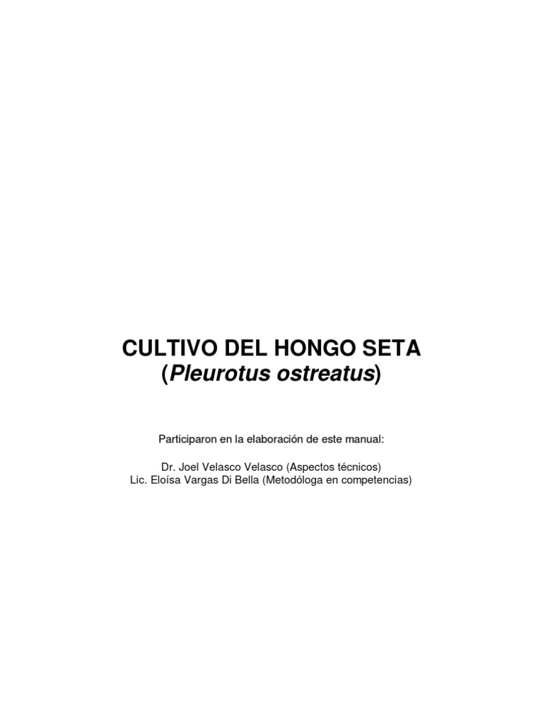 Cultivo del Hongo Seta: Guía Práctica | PDF | Siembra | Hongo