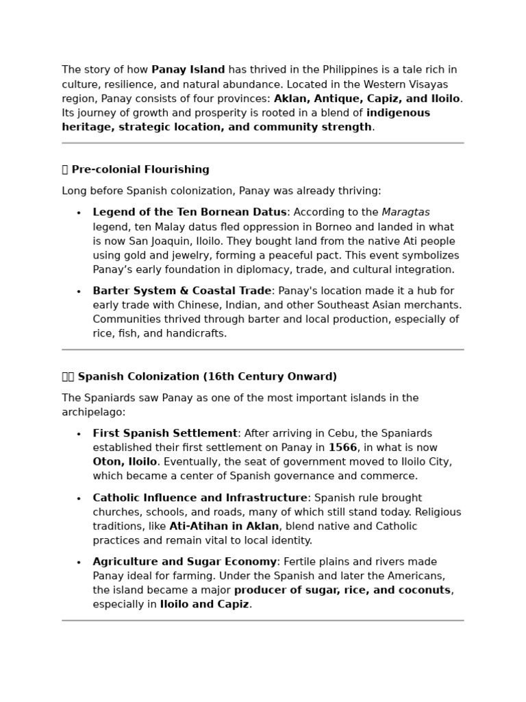 History and Growth of Panay Island | PDF | Philippines