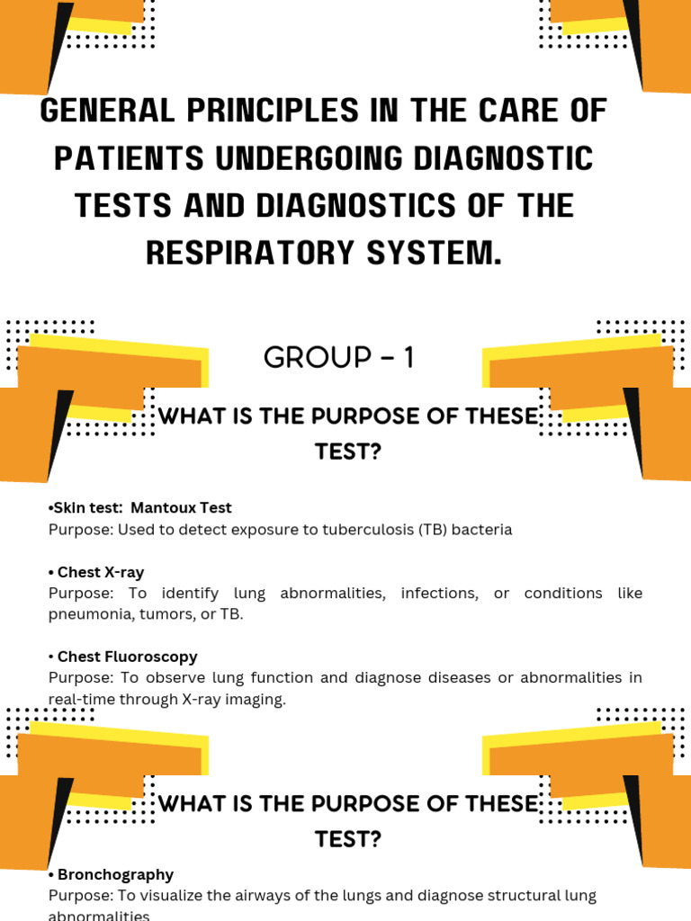 Respiratory Diagnostic Tests Overview | PDF | Lung | Biopsy