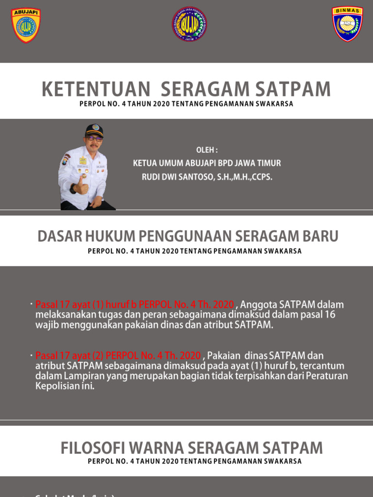 Aturan dan Atribut Seragam Satpam 2023 | PDF