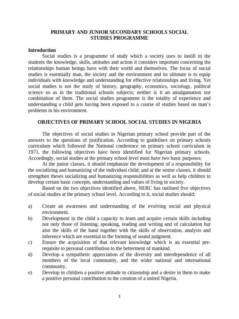 Handout On Teaching Social Studies | PDF | Curriculum | Teachers