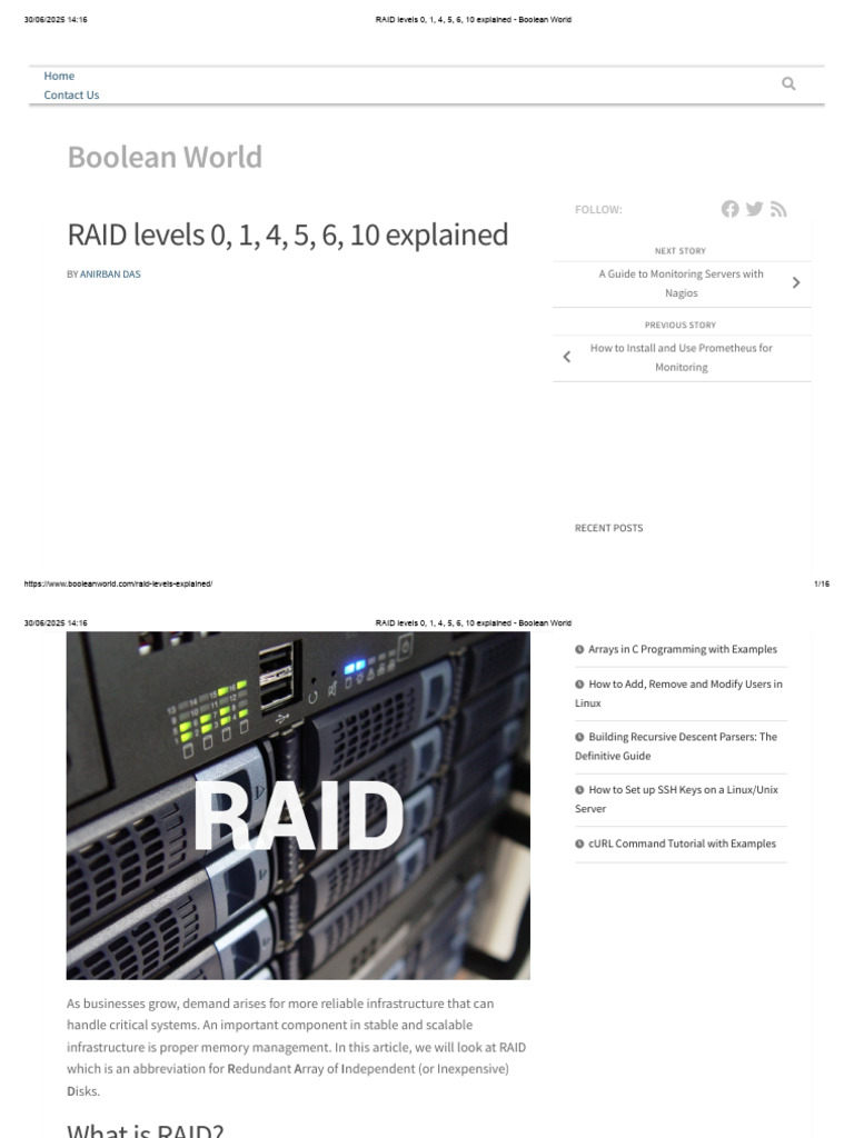 Understanding Raid Levels 0 To 10 Pdf Computer Architecture