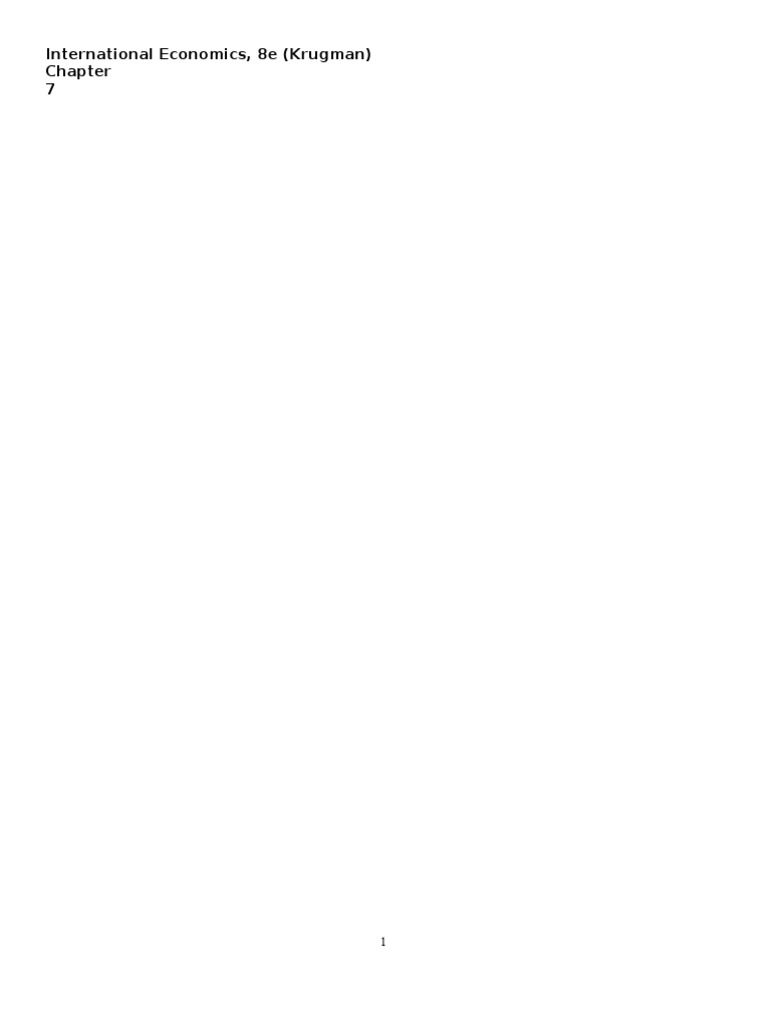 Krugman TB Ch07 With Answers | PDF | Labour Economics | Immigration