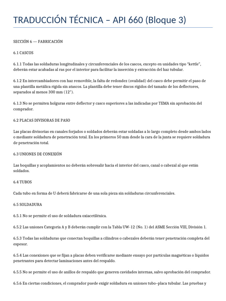 API 660 Traduccion Bloque3 | PDF | Soldadura | Construcción