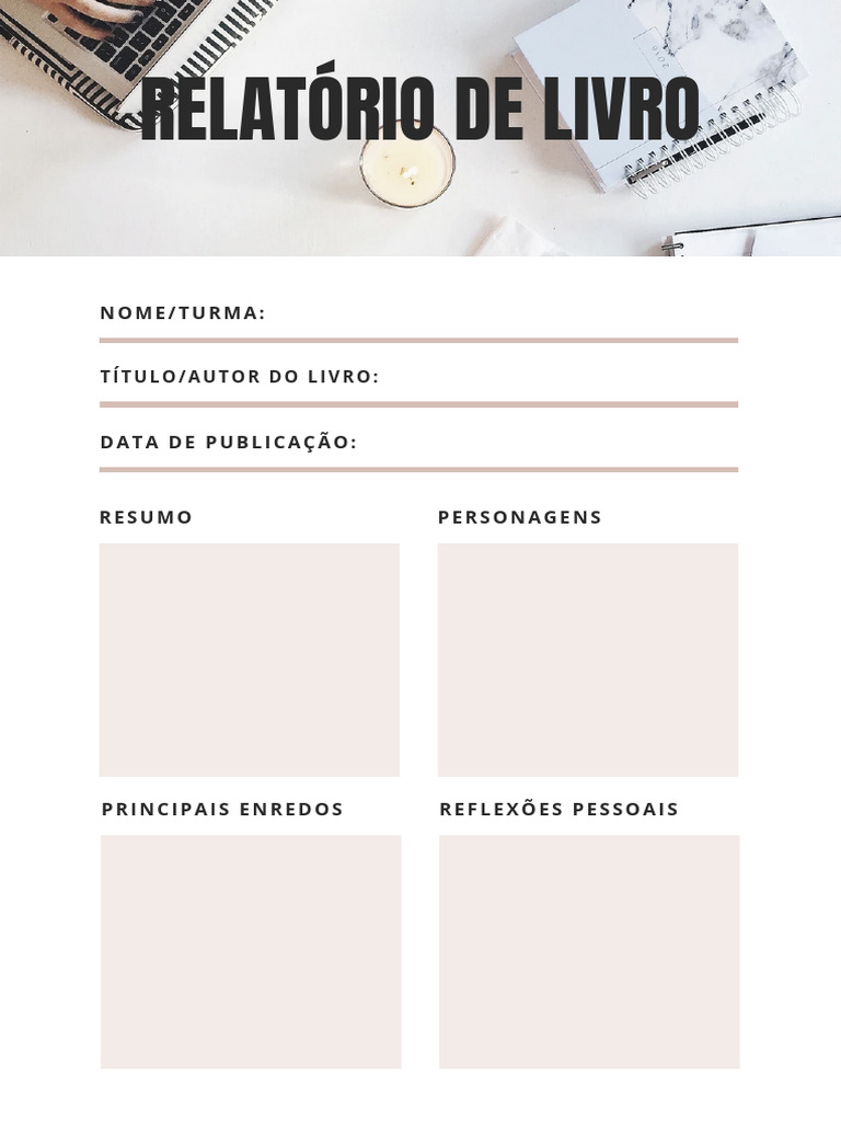 Relatório de Livro Ensino Médio Foto Minimalista Creme.pdf | PDF