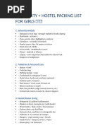 Weekly Boarding Essentials Packing List | PDF