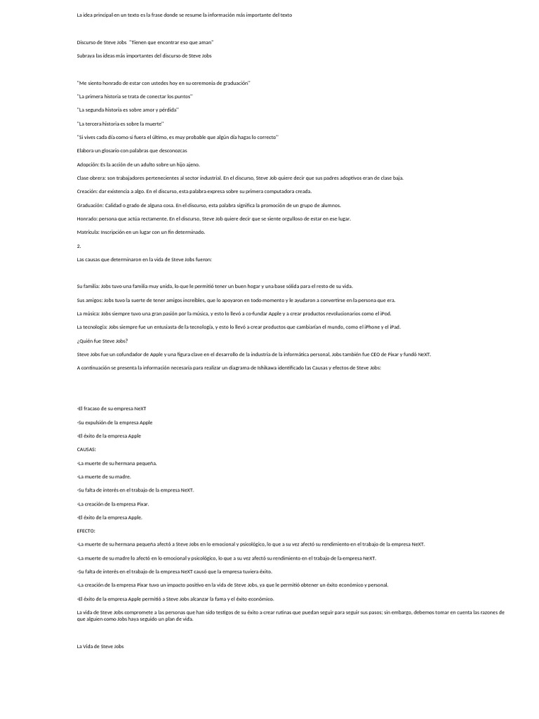 La Idea Principal en Un Texto Es La Frase Donde Se Resume La ...