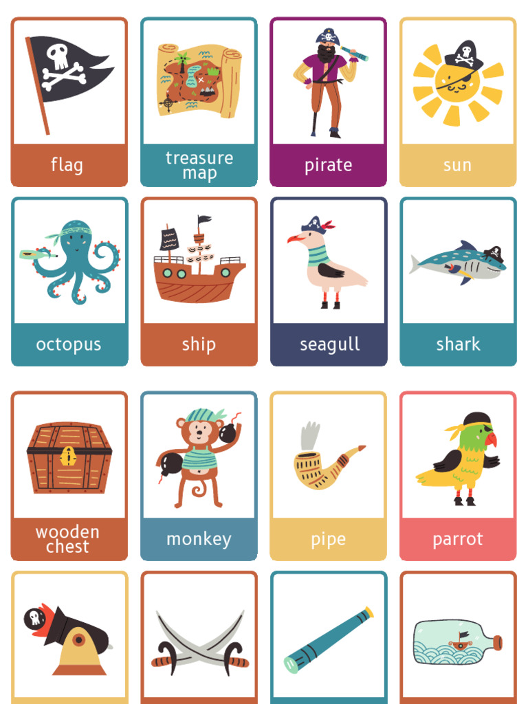 Multicolor Fun Pirates Flashcards Set | PDF