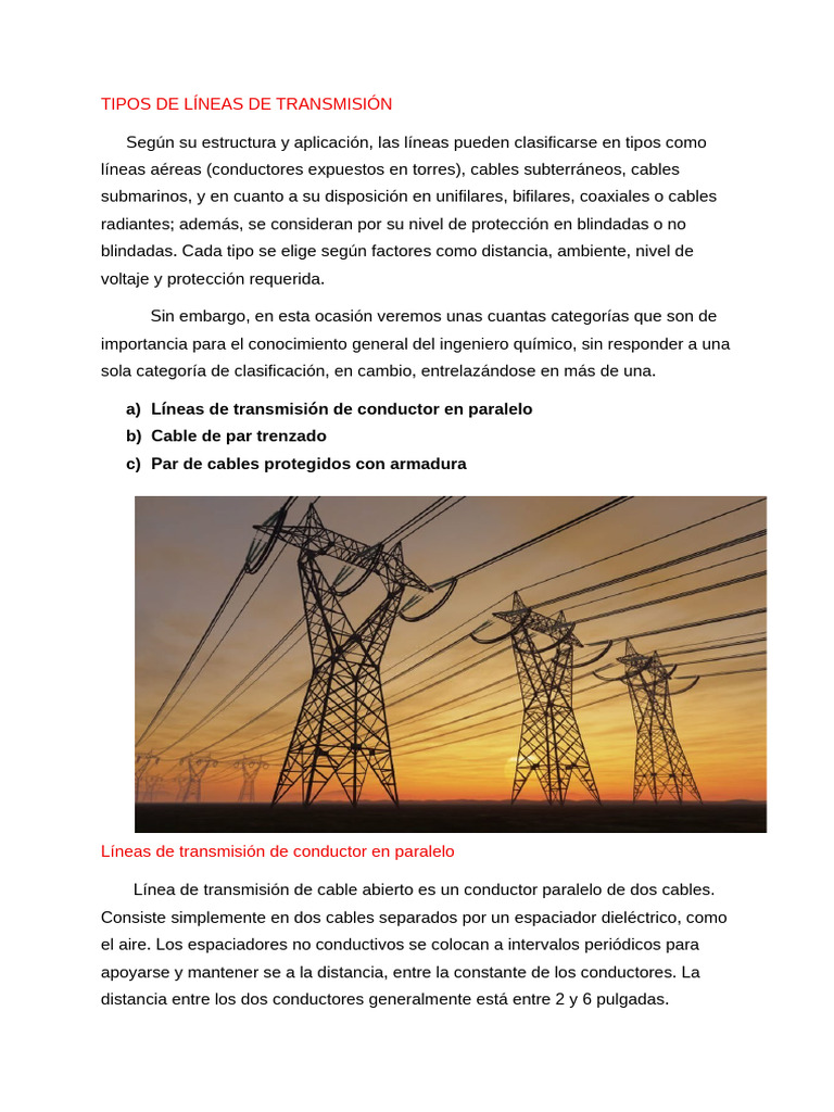 Tipos de Líneas de Transmisión | PDF