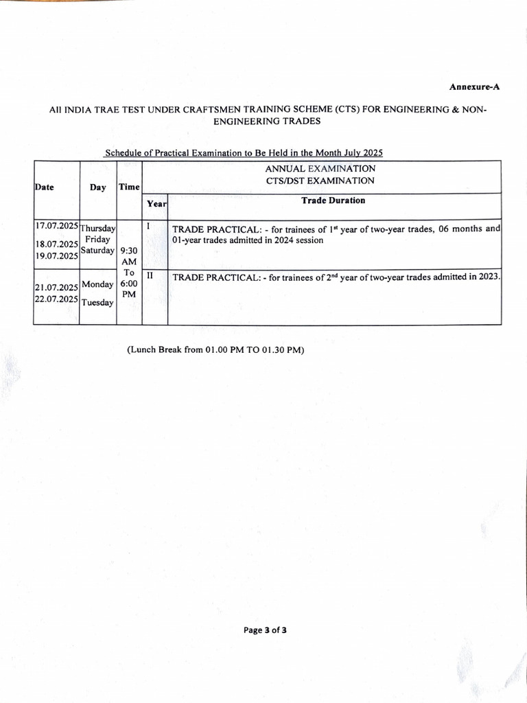 New Exam Time Table | PDF