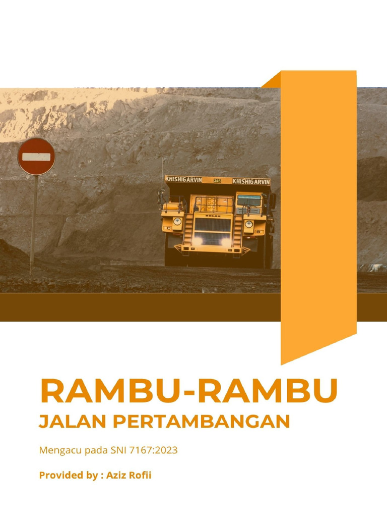 Rambu-Rambu Jalan Pertambangan-SNI 7167.2023 | PDF