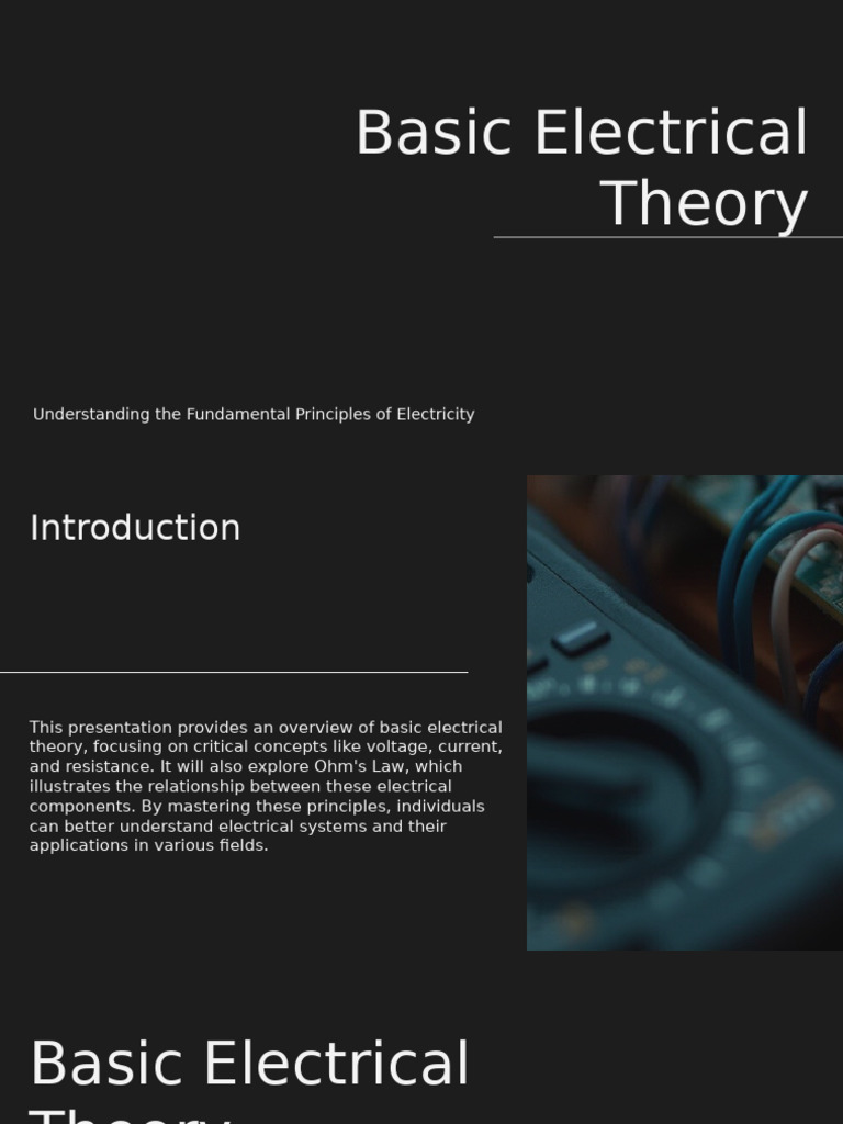 Basic Principles of Electrical Theory | PDF | Electricity | Voltage