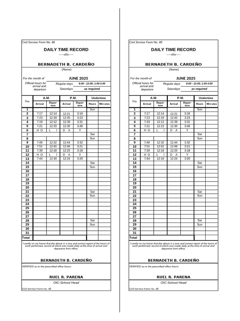 June DTR For LRP | PDF