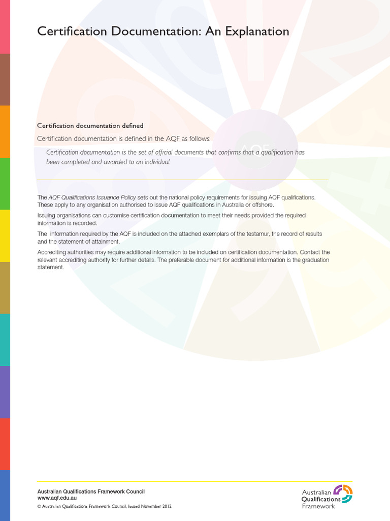 Certification Documentation Explanation | PDF | Diploma | Educational ...
