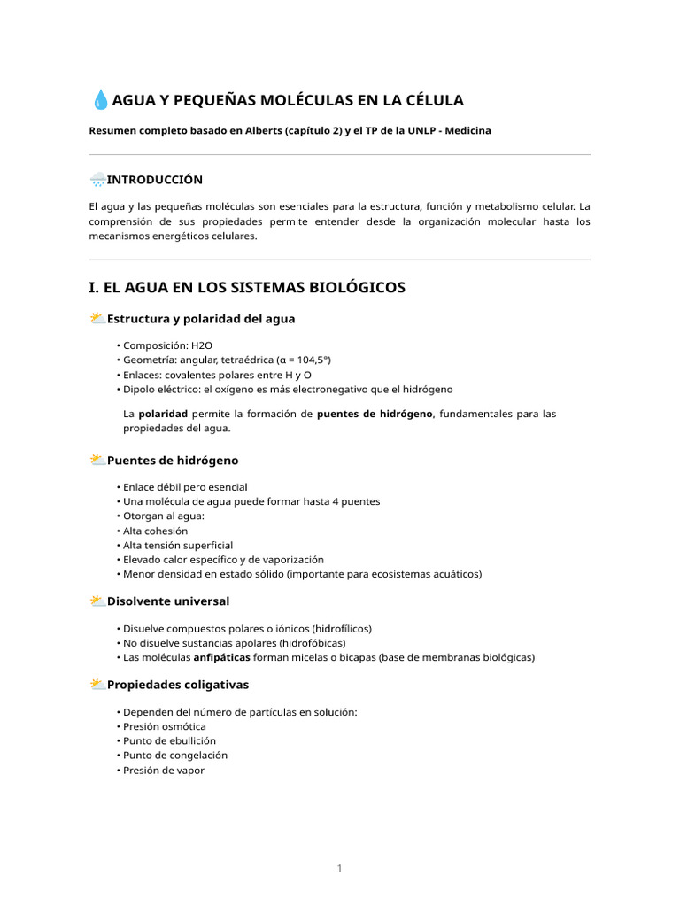 Agua Y Moleculas Alberts | PDF | Propiedades del agua | Metabolismo