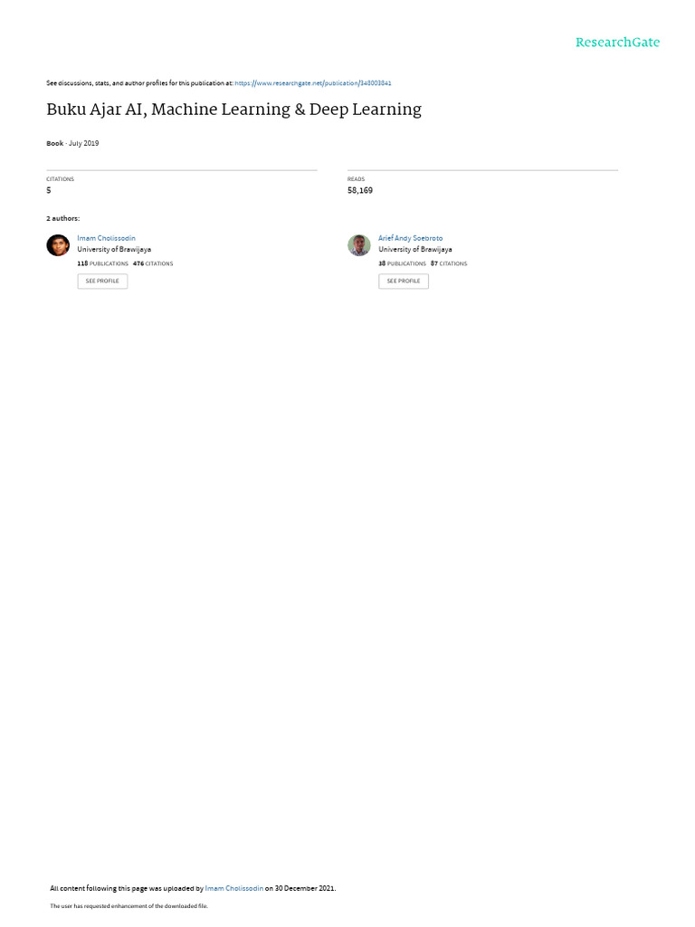 Buku Ajar AI Machine Learning Deep Learning | PDF