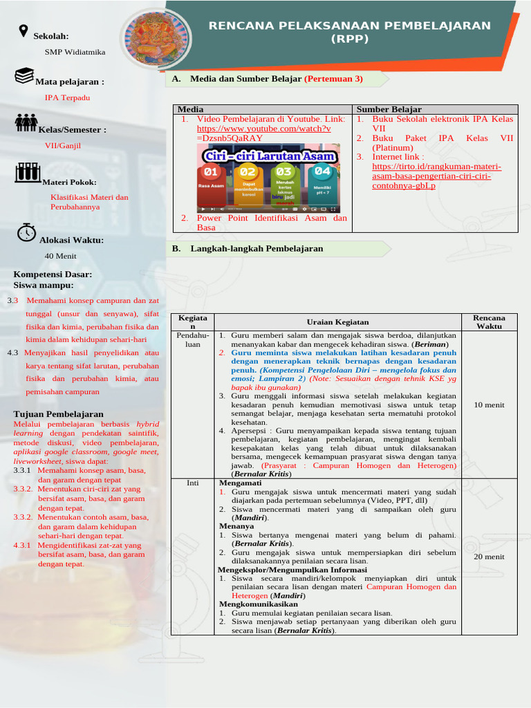 RPP Test Lisan + Portofolio Fix | PDF