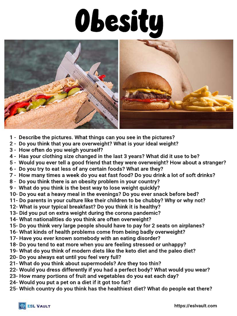 25 Obesity Conversation Questions | PDF