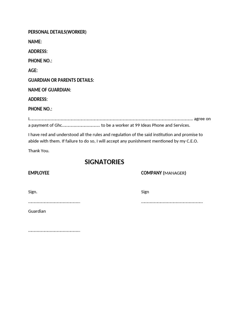99 Ideas Agreement Form | PDF
