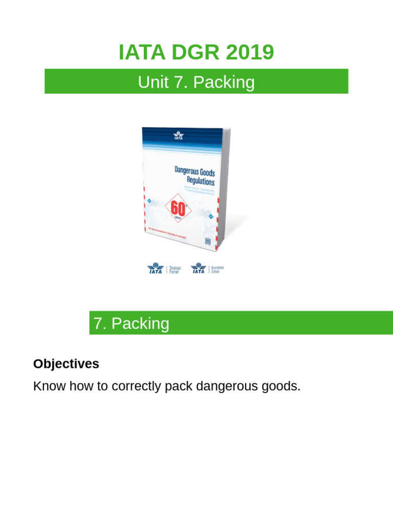 IATA DGR Packing Guidelines 2019 | PDF | Dangerous Goods | Materials
