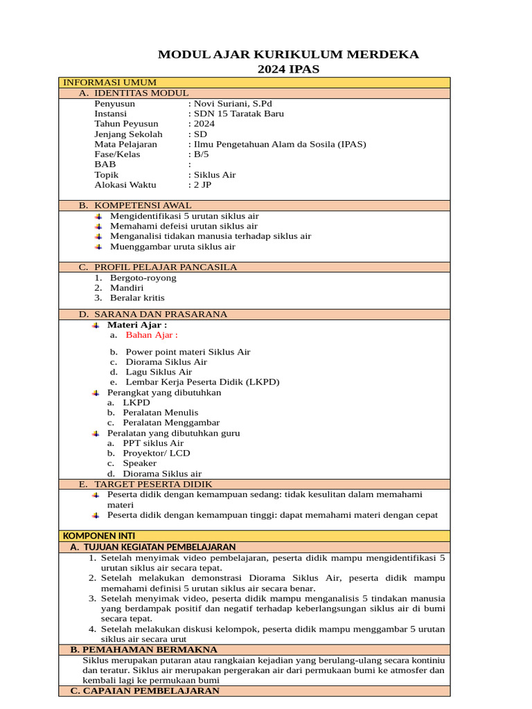 Modul Ajar Kurikulum Merdeka Pdf