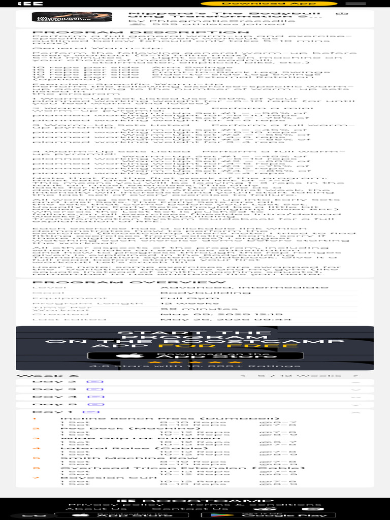 Nippard's The Bodybuilding Transformation System Boostcamp App 2 | PDF | Management Of Obesity ...