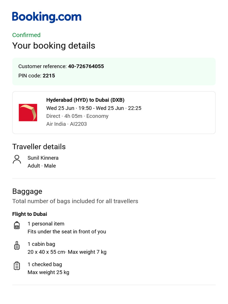 40 726764055 Booking Details 1 | PDF