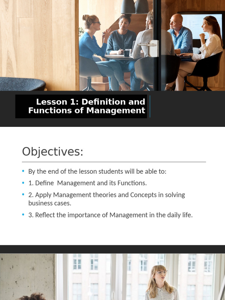 Organization and Management Lesson 1 | PDF | Efficiency | Function ...