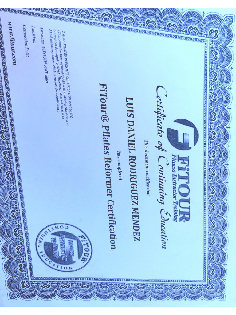 Certificacion Fitour 2 | PDF