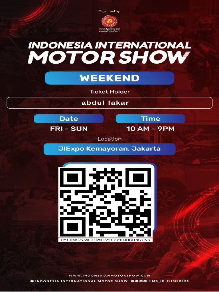 Eticket-Abdul Fakar - Regular - Indonesia International Motor Show 2025DYT-IIMS25-202502211312 ...