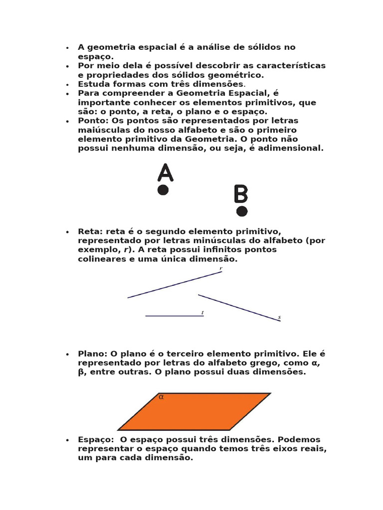 Geometria Espacial: Sólidos e Dimensões | PDF | Dimensão | Linha ...