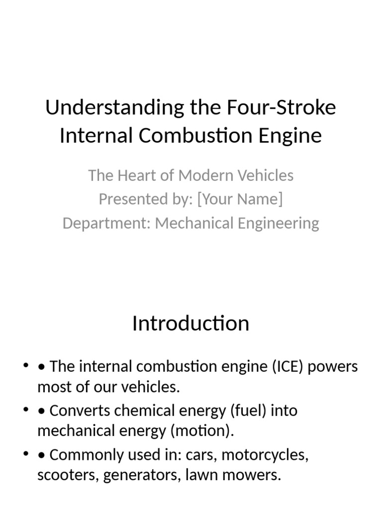 Four Stroke Engine Presentation | PDF
