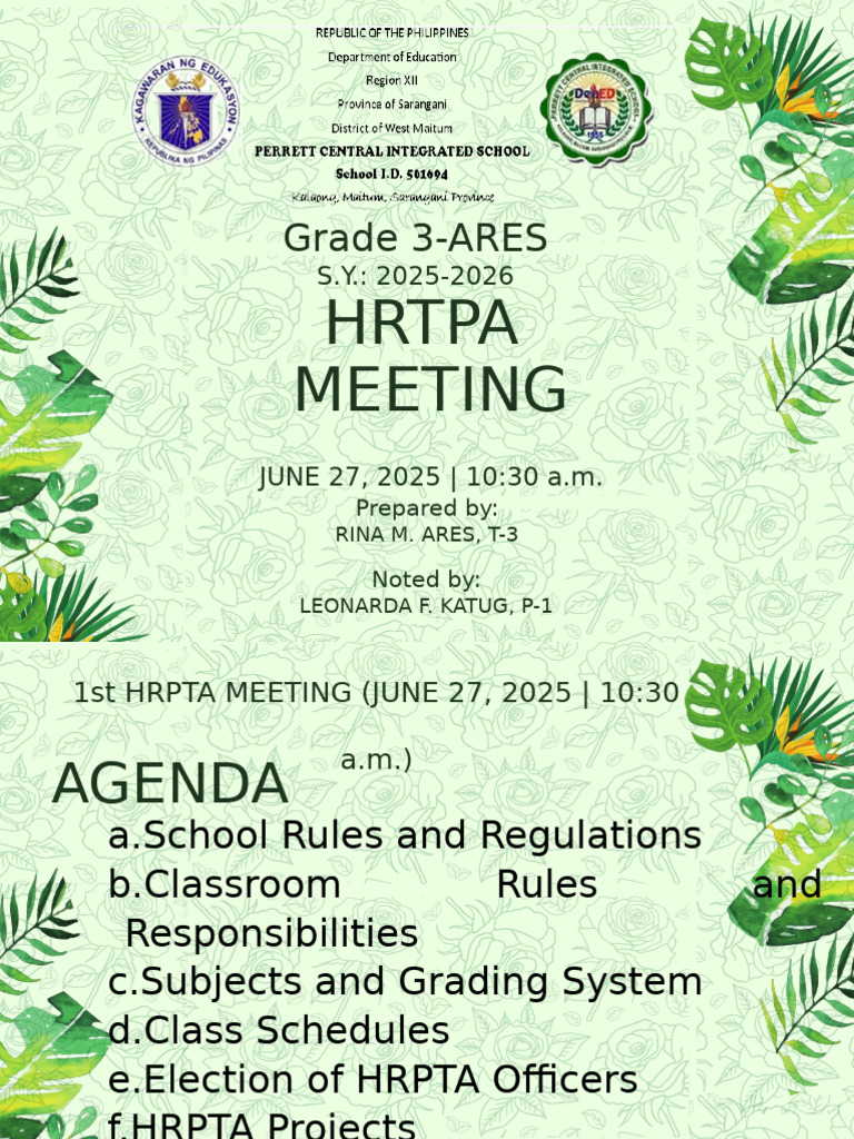 Grade 3 Hrpta Meeting Minutes (Autosaved) | PDF