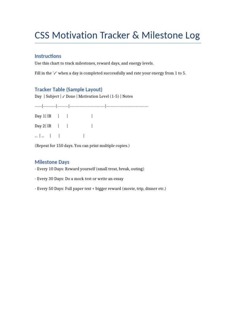 Motivation Tracker | PDF