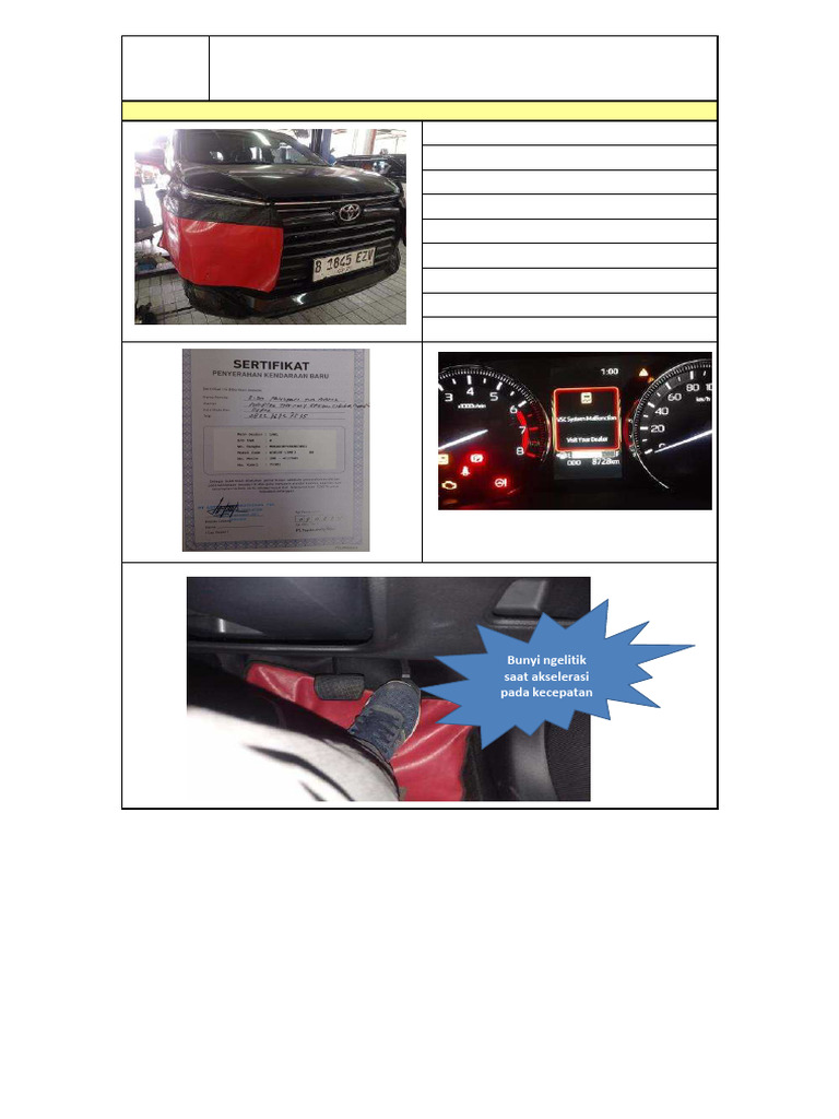 Avanza W101RE: Masalah Mesin Ngelitik | PDF